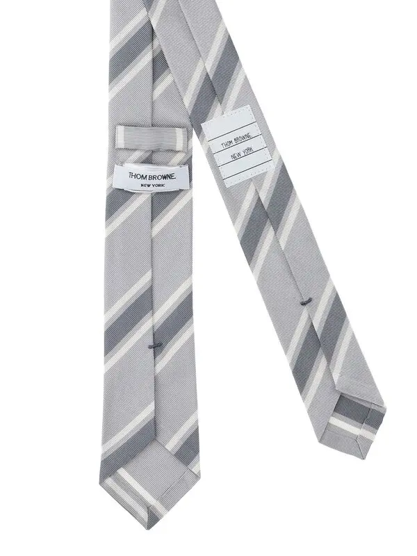 FINAMORE 1925 Striped Necktie - Gray