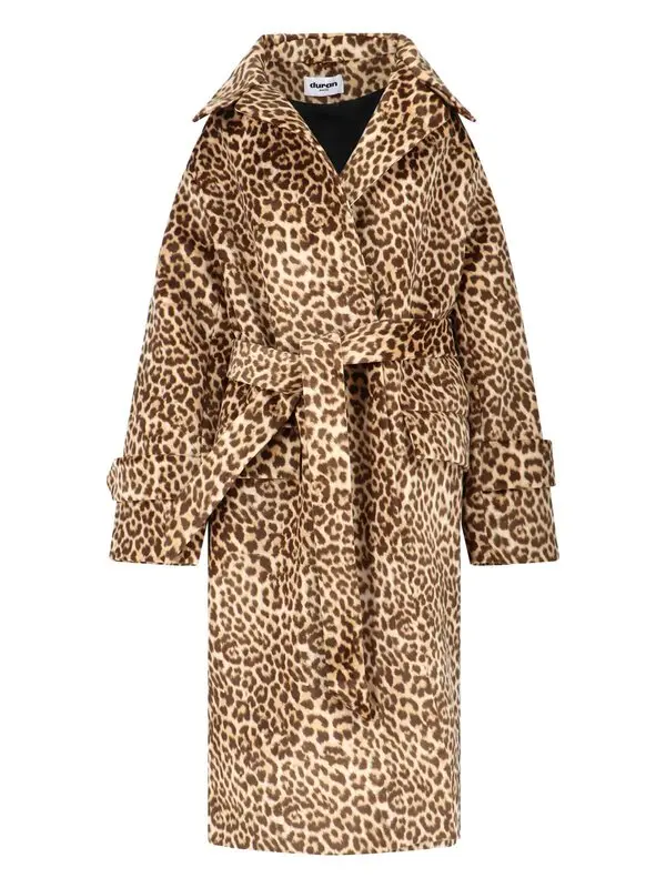DURAN LANTINK Animal Print Maxi Coat