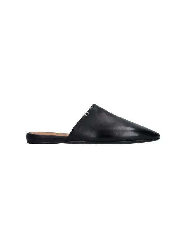 Miu Miu Calf Leather Mules - Black