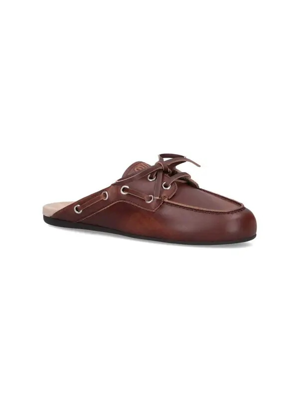 Miu Miu Calf Leather Mules - Brown