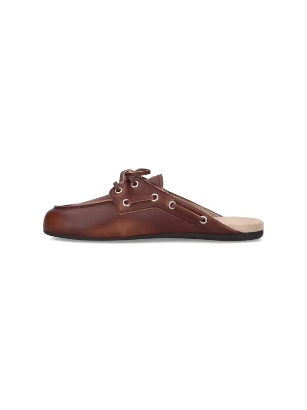 Miu Miu Calf Leather Mules - Brown