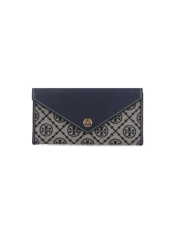 Tory Burch Trifold Wallet "t Monogram - Blue