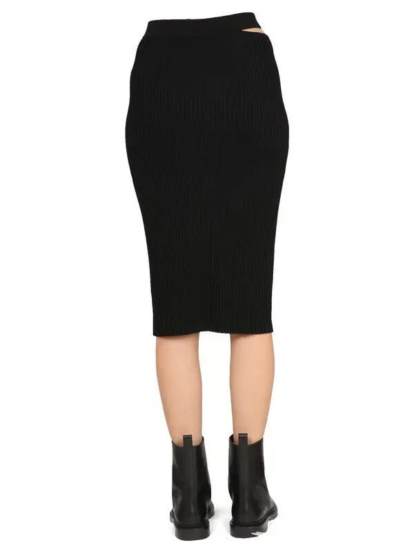Helmut Lang One-shoulder Ribbed Knit Dress