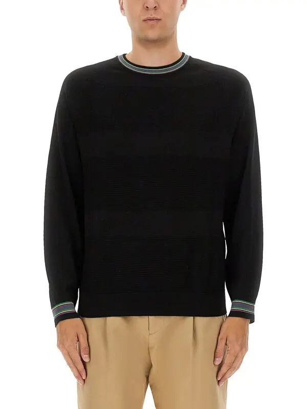 Paul Smith Wool And Cotton Crewneck Sweater - Black