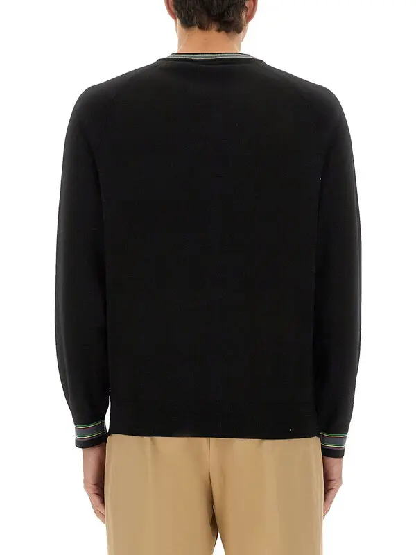 Paul Smith Wool And Cotton Crewneck Sweater - Black