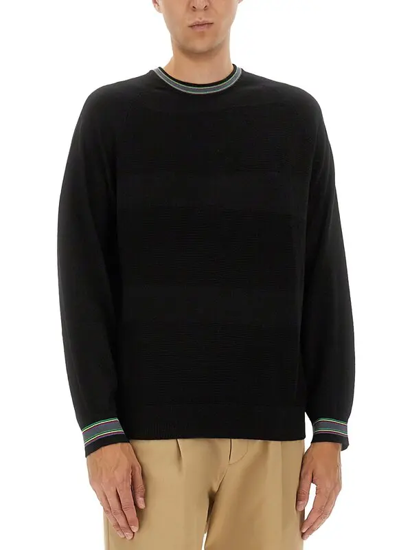 Paul Smith Wool And Cotton Crewneck Sweater - Black