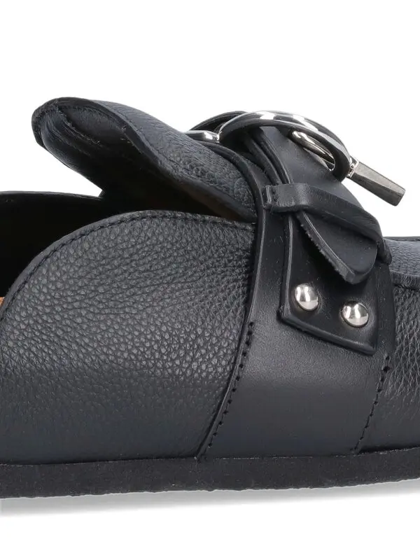 JW Anderson Leather Mules With Metal Detail - Black