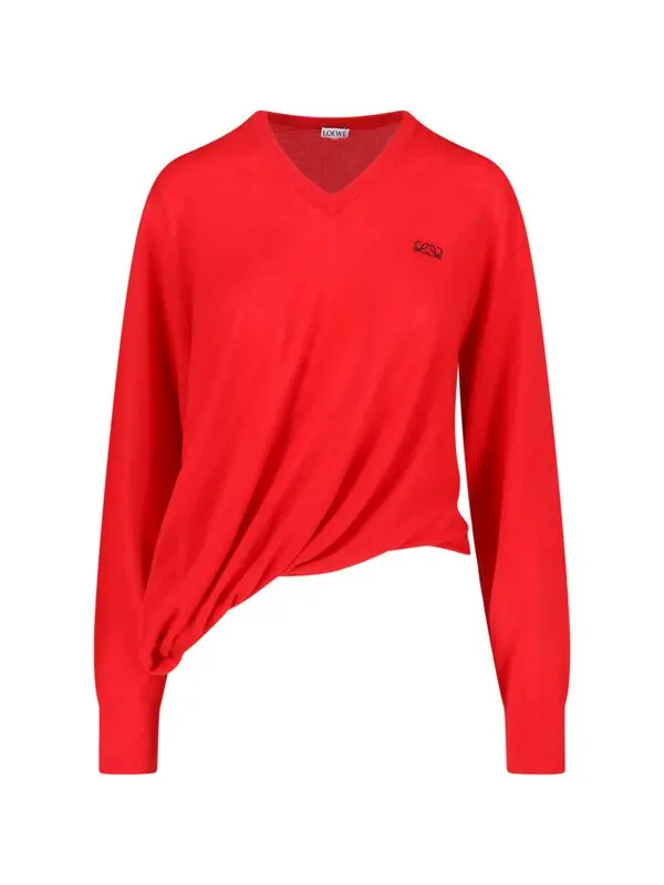 Loewe Asymmetrical Sweater - Red