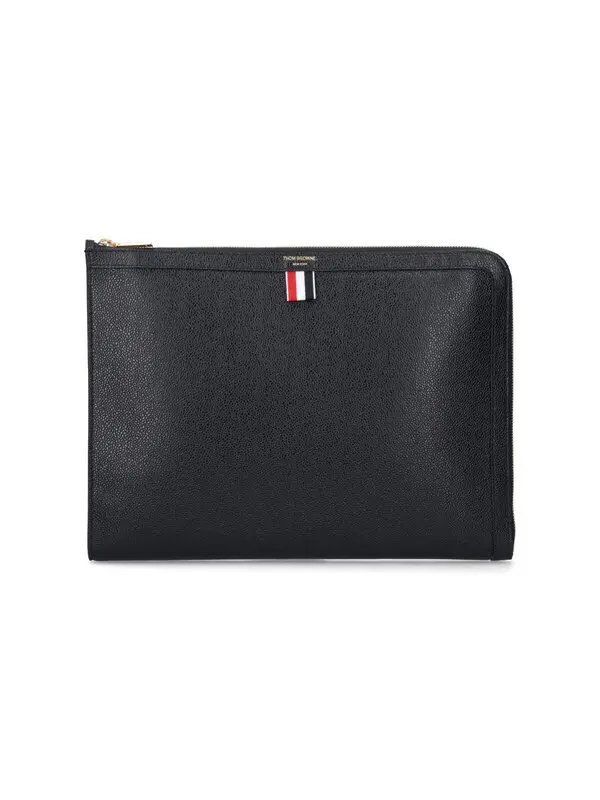 Thom Browne Front Logo Briefcase - Black