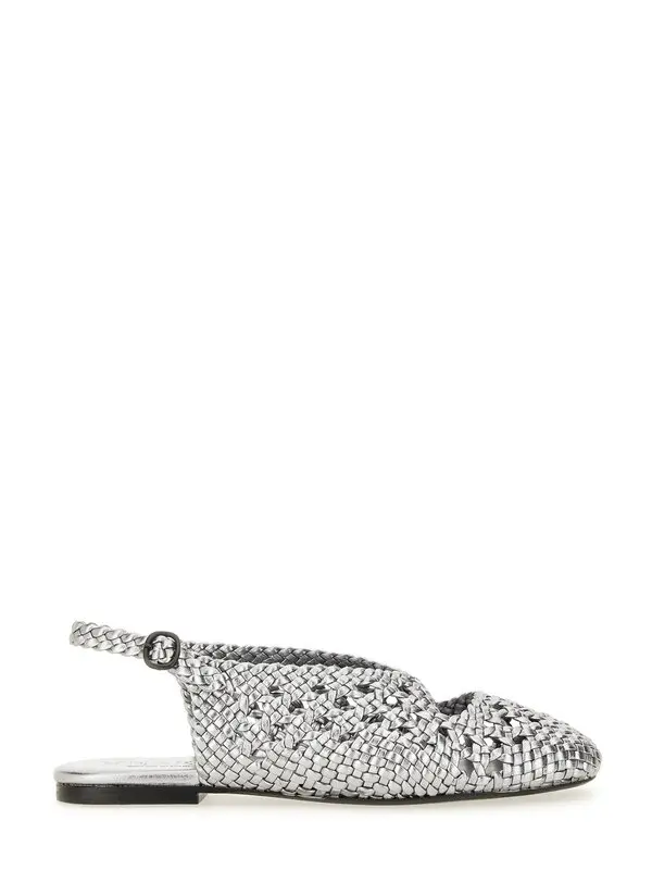 Hereu Empuria Metallic Slingback Sandals - Silver