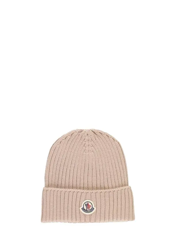 Moncler Logo Beanie - Pink