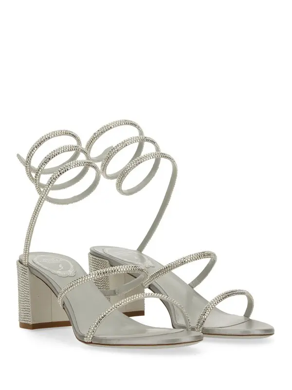 Rene Caovilla Cleo Crystal Embellished Sandals - Silver