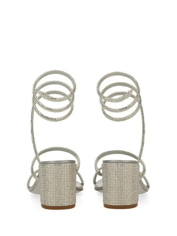 Rene Caovilla Cleo Crystal Embellished Sandals - Silver