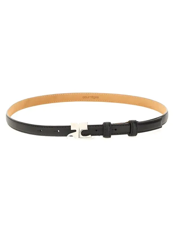 COURREGES Leather "ac" Belt - Black