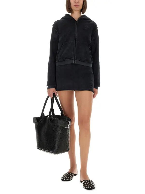 Alexander Wang Cotton Terry Zip-up Sweatshirt - Black