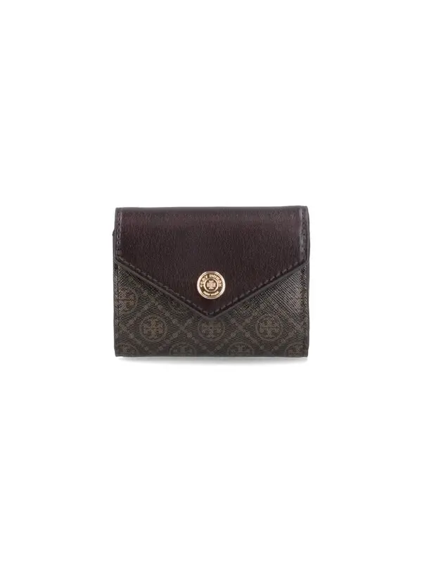 Tory Burch Small "t Monogram" Fold Wallet - Brown