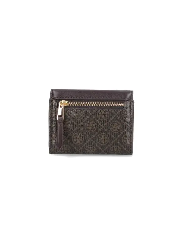 Tory Burch Small "t Monogram" Fold Wallet - Brown