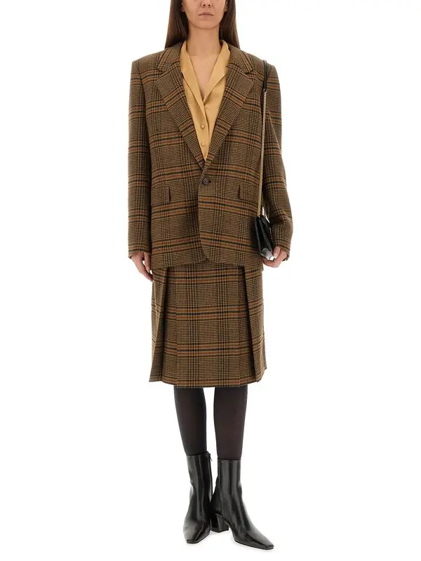 Saint Laurent Wool And Cashmere Midi Skirt