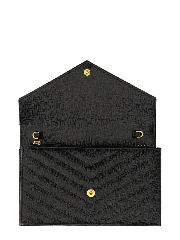 Saint Laurent Envelope Cassandre" Wallet With Chain