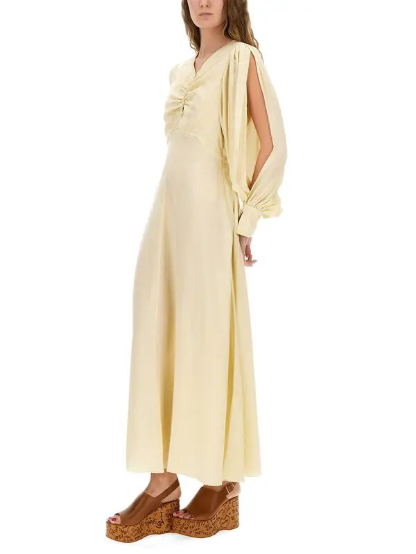 Chloé Ruched Silk Dress