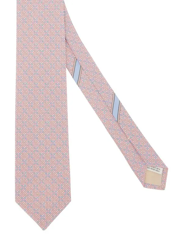 FERRAGAMO Gancini Printed Neck Tie - Pink
