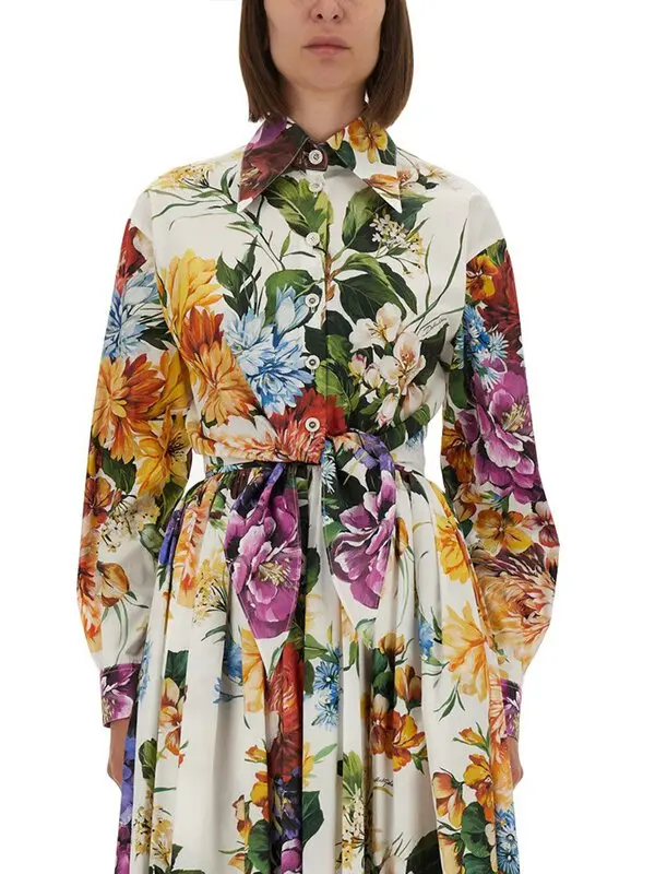 Dolce & Gabbana Flower Bouquet Print Poplin Shirt - Multicolour