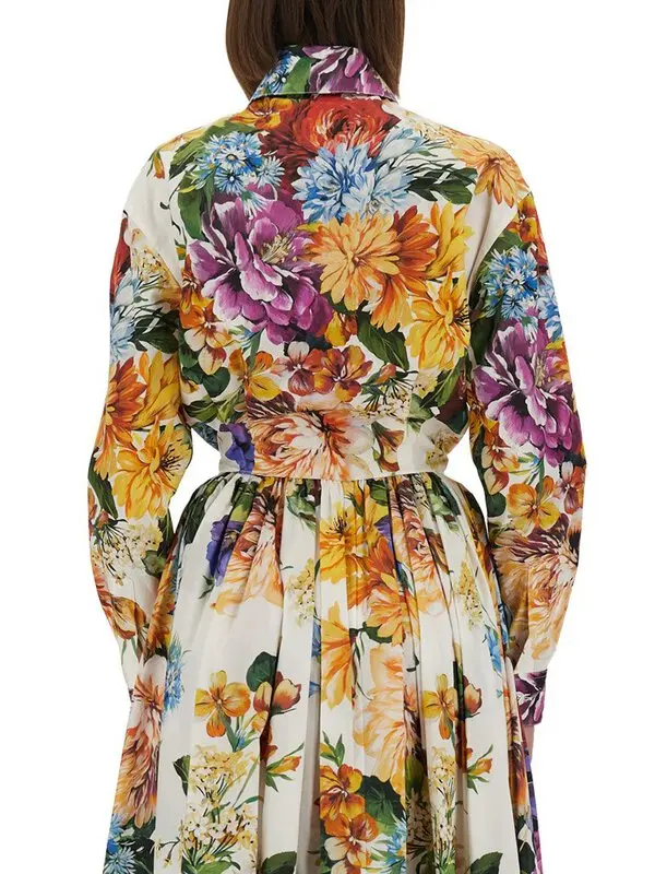 Dolce & Gabbana Flower Bouquet Print Poplin Shirt - Multicolour