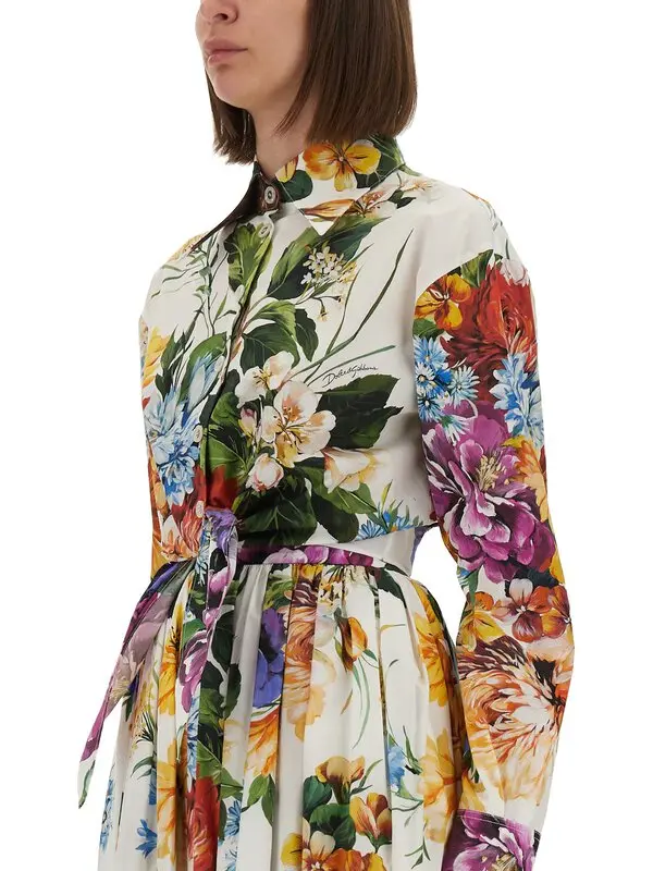 Dolce & Gabbana Flower Bouquet Print Poplin Shirt - Multicolour