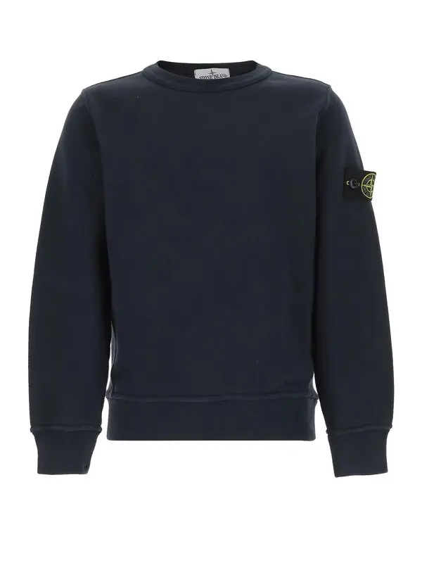 Stone Island Sweatshirt With Logo Patch - Blue