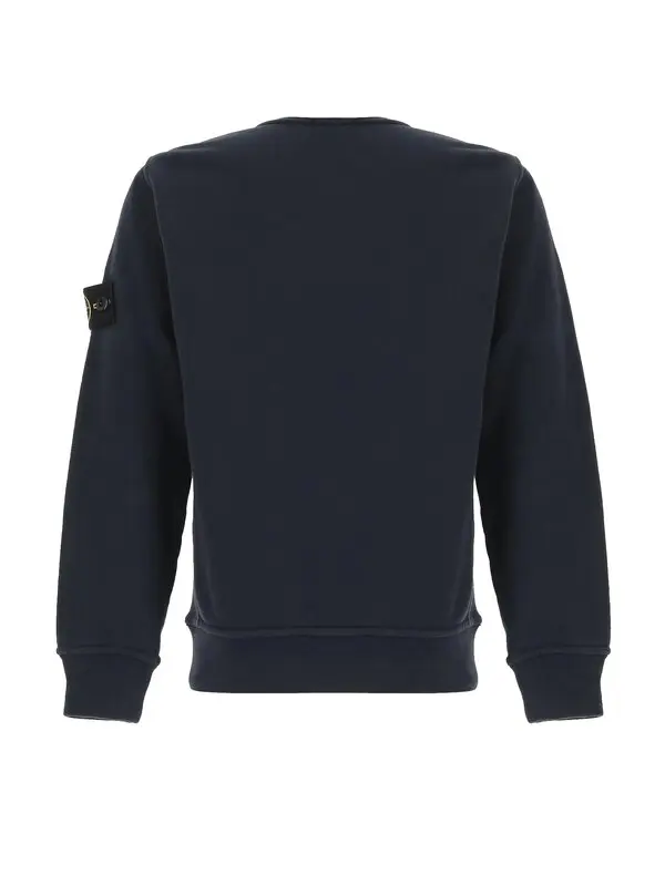 Stone Island Sweatshirt With Logo Patch - Blue