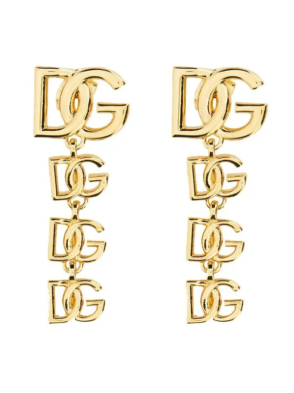 Dolce & Gabbana Dg Logo Dangle Earrings - Gold