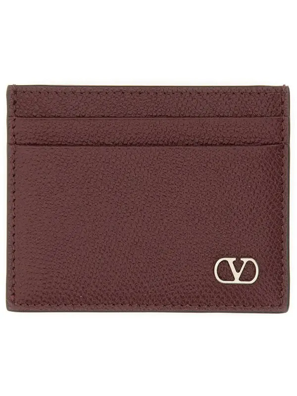 Valentino Garavani Vlogo Signature" Card Holder - Bordeaux