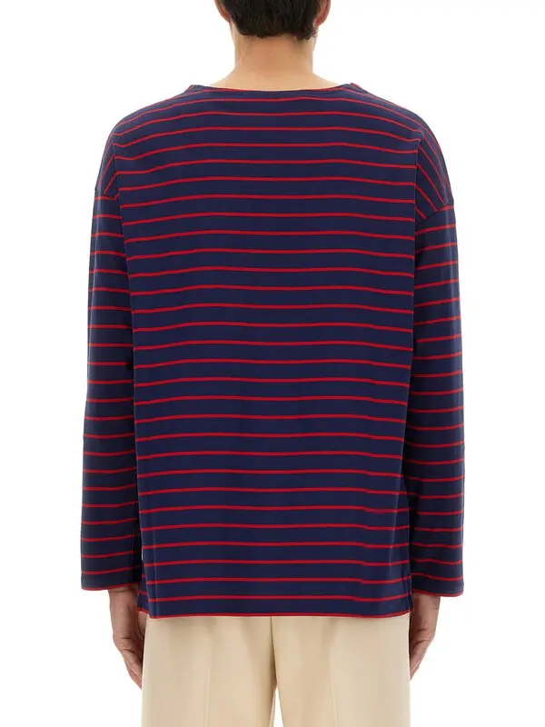 Valentino Garavani Long Sleeve T-shirt With "chez " Print - Blue