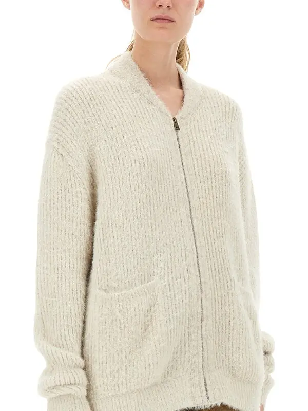 UMA WANG Wool Blend Zip Up Cardigan