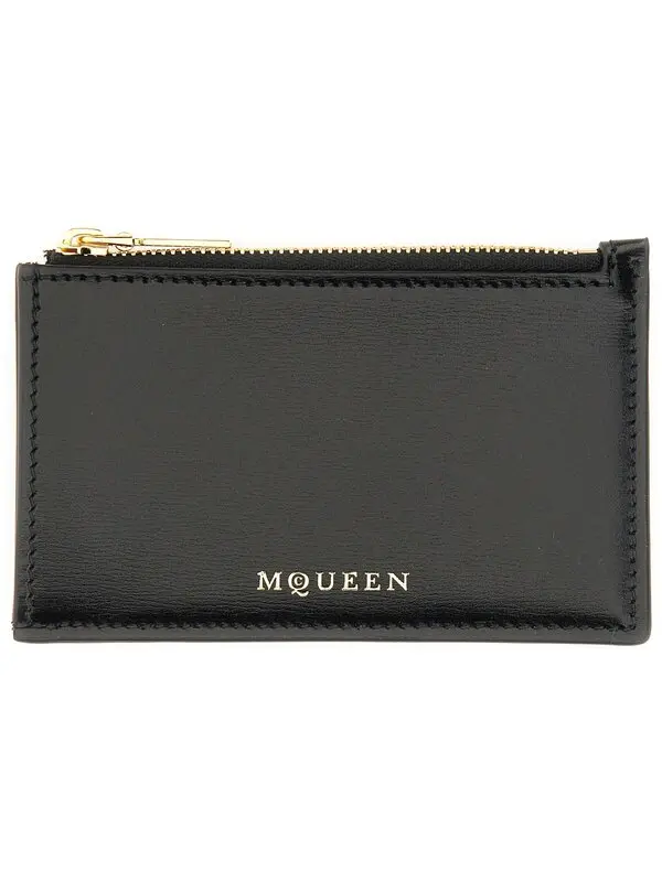 Alexander McQueen Zippered Card Holder - Black