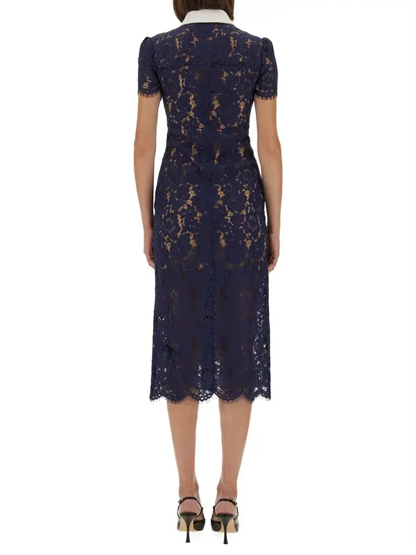 美品 セルフポートレイト Lace Pattern Midi Dress Self-Portrait Lace Midi Dress In Blue - 43% Off | Editorialist