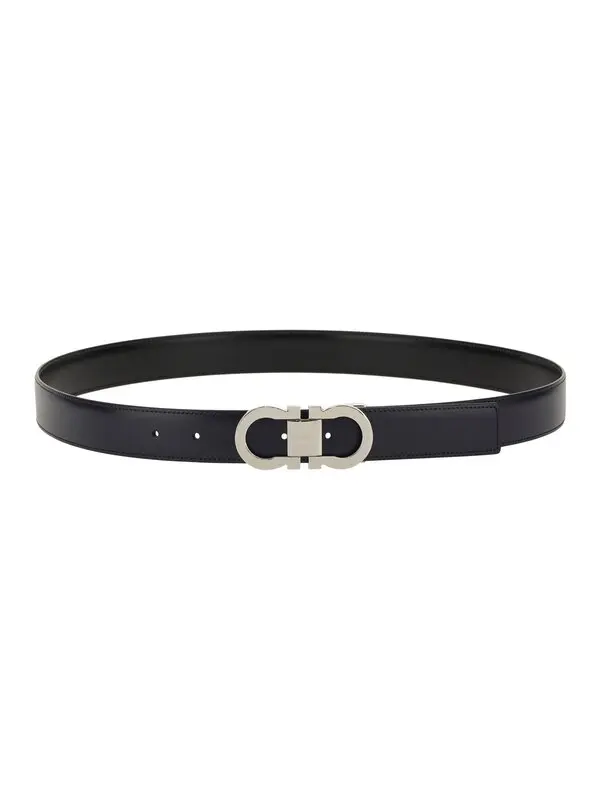 FERRAGAMO Reversible Belt With Hooks - Black