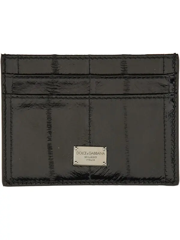 Dolce & Gabbana Eel Skin Card Case - Black
