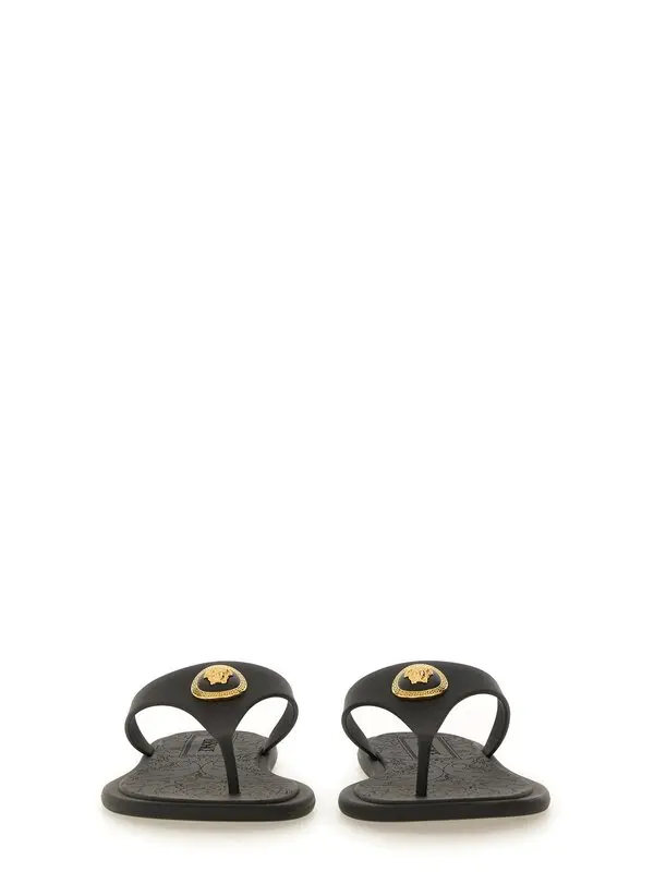 Versace Thong Sandals - Black