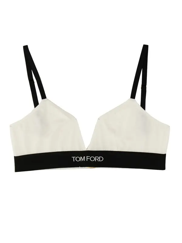 TOM FORD Top With Logoed Band - White