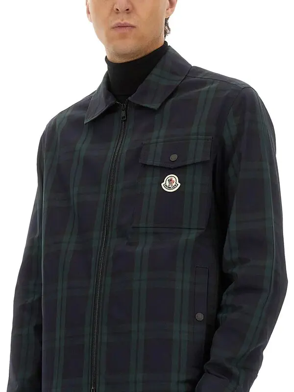 Moncler Checked Cotton Gabardine Shirt Jacket