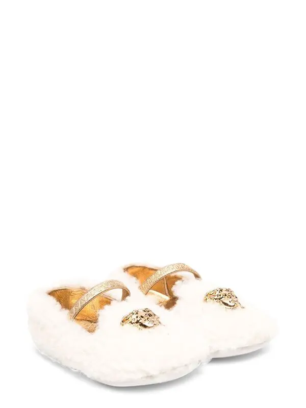 Versace Ballerine Medusa Shearling - White