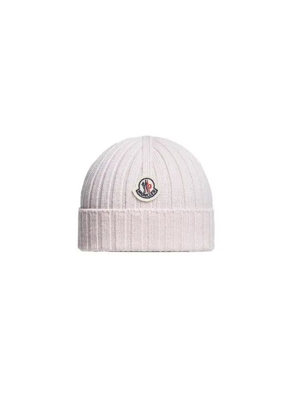 Moncler Logo Beanie - Pink