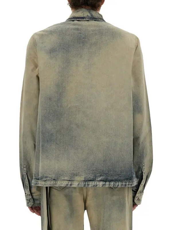 Rick Owens Jacket With Concealed Zipper - Denim