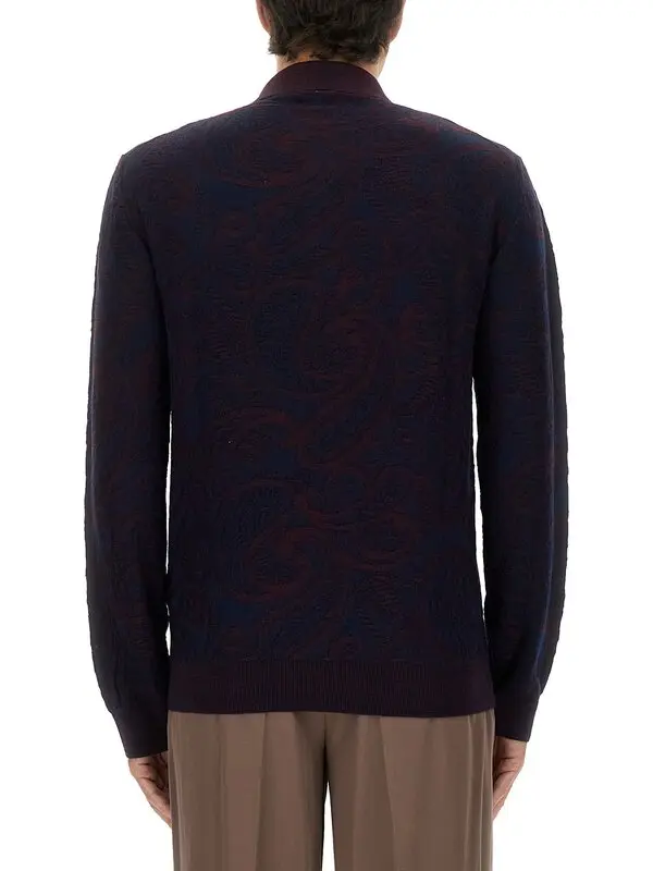 Etro Long-sleeved Polo Shirt - Blue