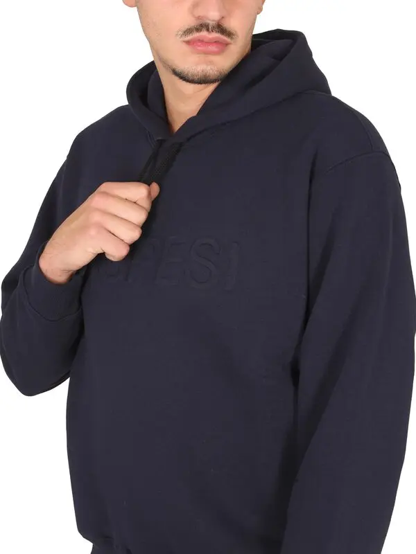Aspesi Hooded Logo Sweatshirt - Blue