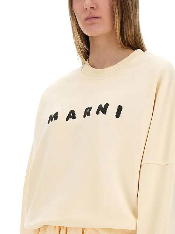 Marni Printed Cotton Sweatshirt - Ivory