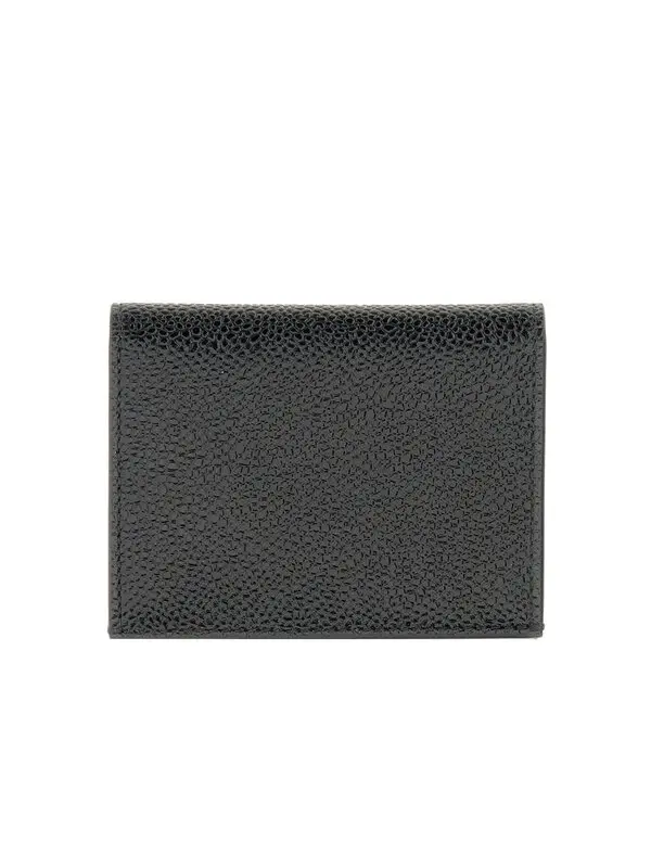 Thom Browne Leather Card Holder - Black