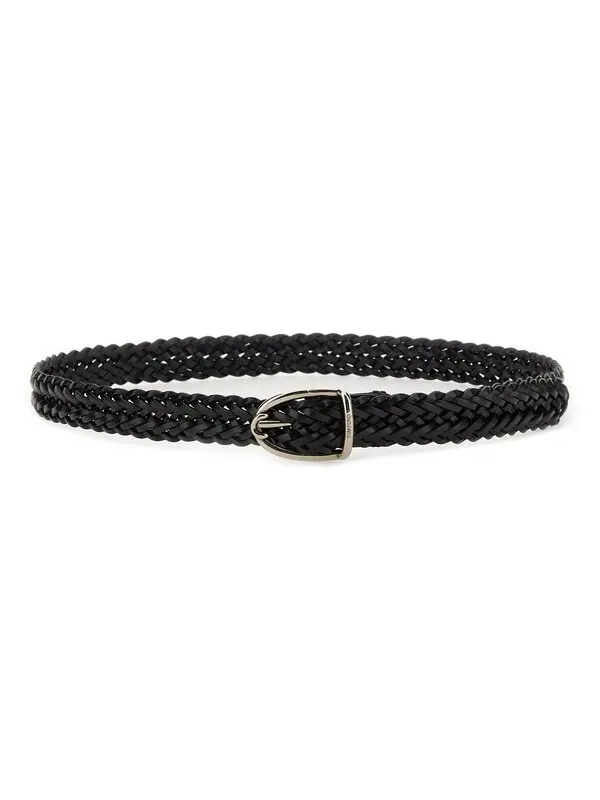 TOM FORD Braided Leather Belt - Black