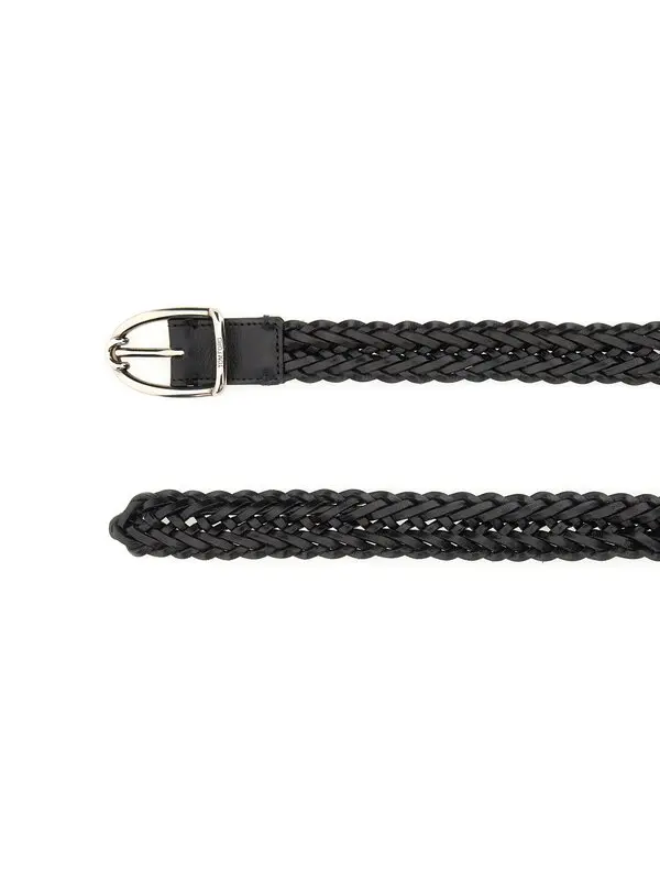 TOM FORD Braided Leather Belt - Black